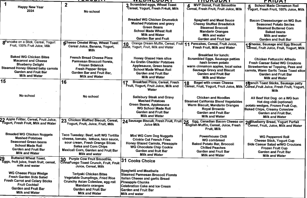 Kanawha County Schools Lunch Menu and Meal Programs | FSL